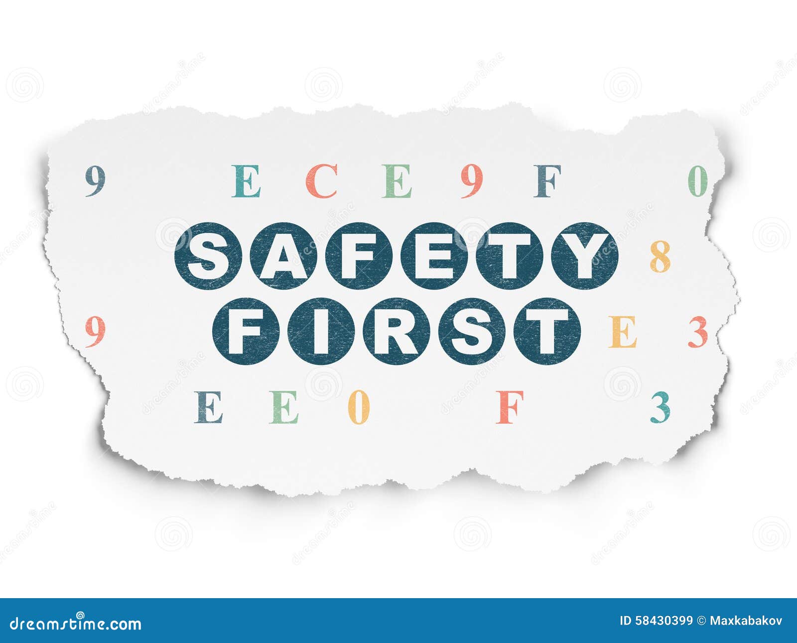 Security Concept: Safety First on Torn Paper Stock Illustration ...