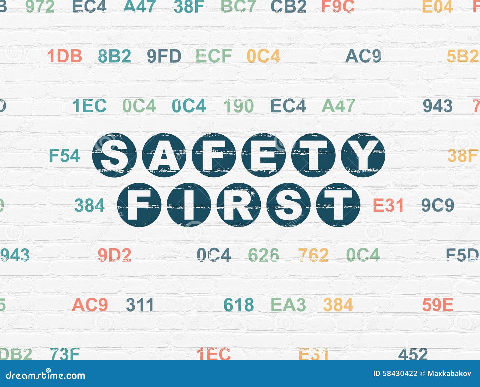 Security Concept: Safety First on Wall Background Stock Illustration ...