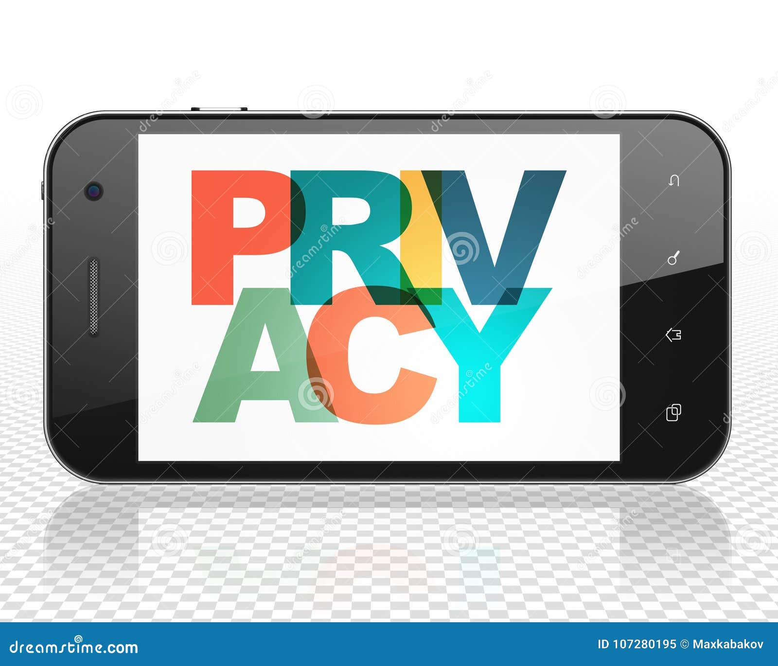 Security Concept: Smartphone with Privacy on Display Stock Illustration ...