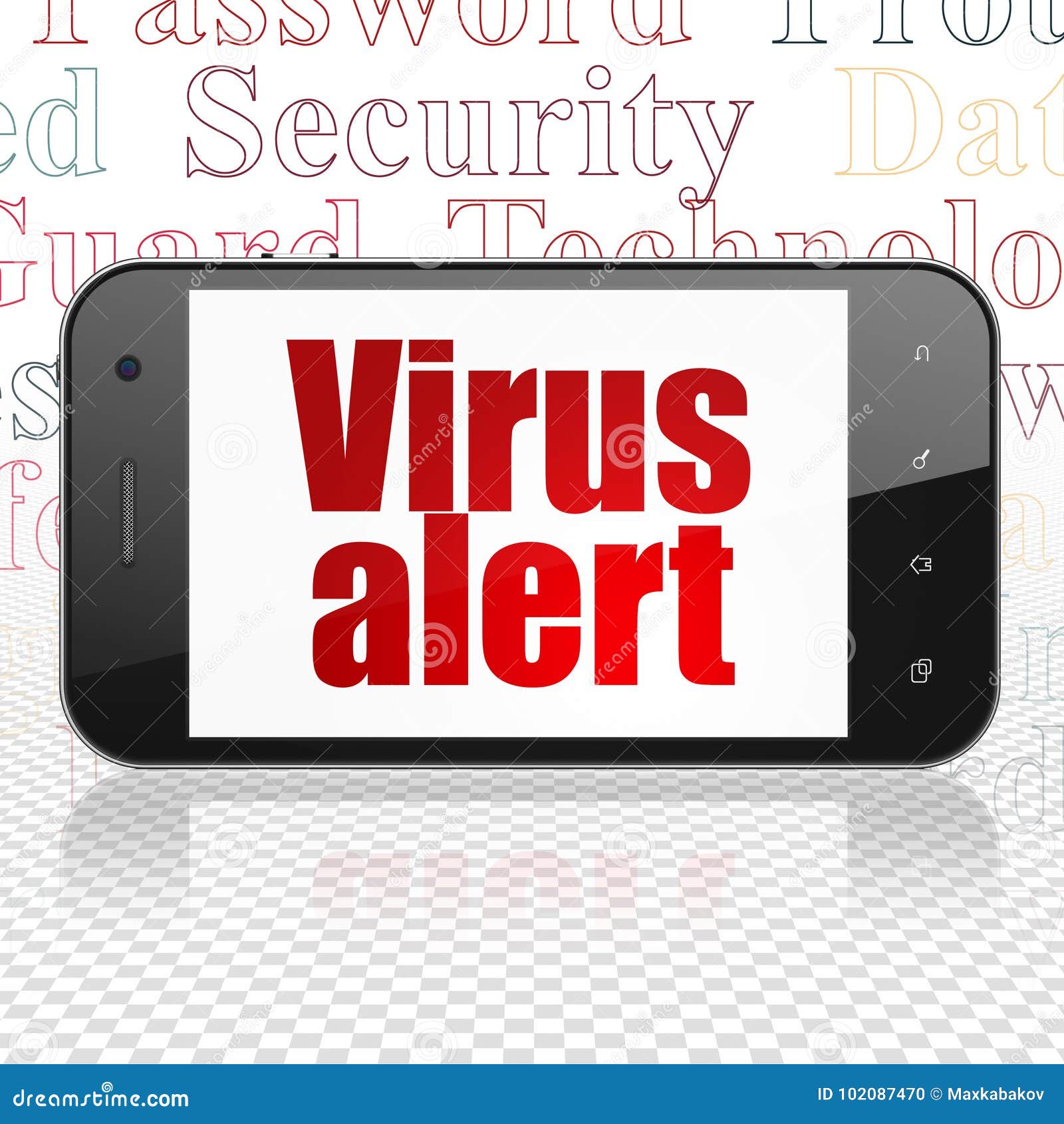 Security Concept: Smartphone with Virus Alert on Display Stock Photo ...