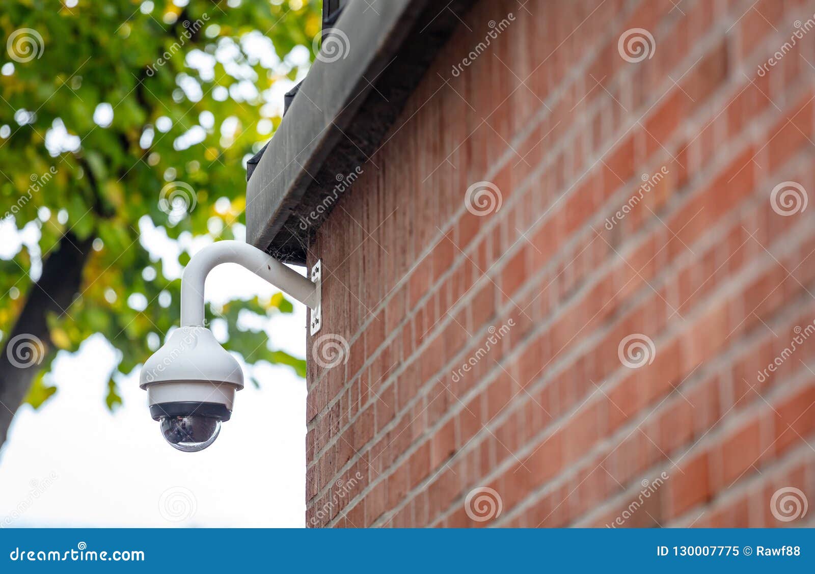 Surveillance CCTV Security Camera on a Brick Wall, Closeup View Stock ...