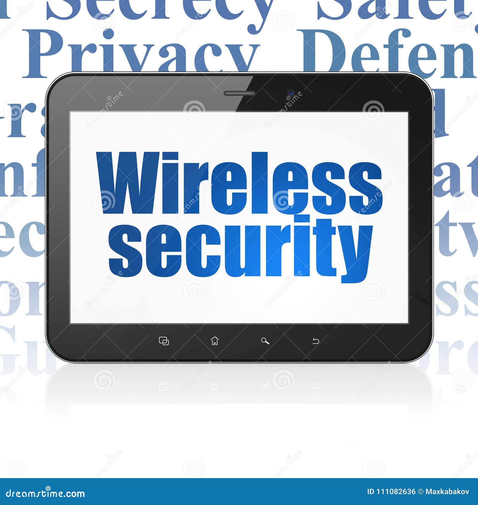 Security Concept: Tablet Computer with Wireless Security on Display ...