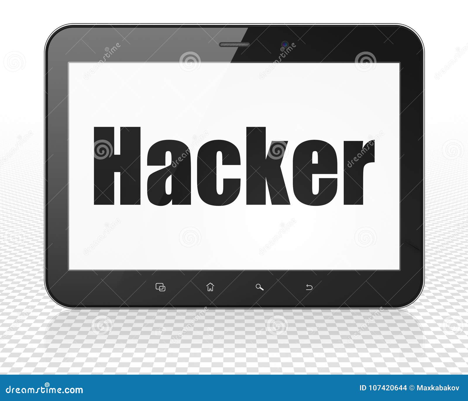 Security Concept Tablet Pc Computer With Hacker On Display Stock Illustration Illustration Of
