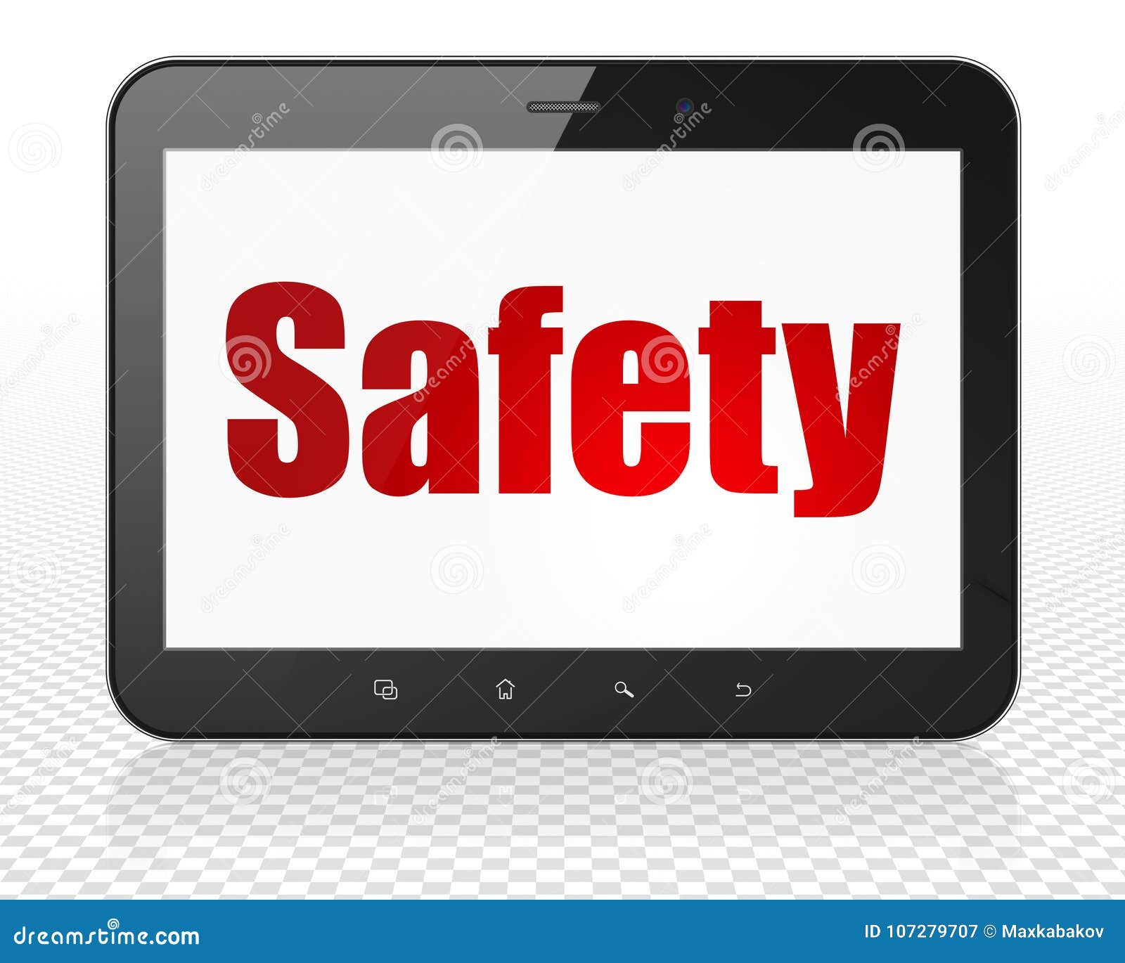 Security Concept: Tablet Pc Computer with Safety on Display Stock ...