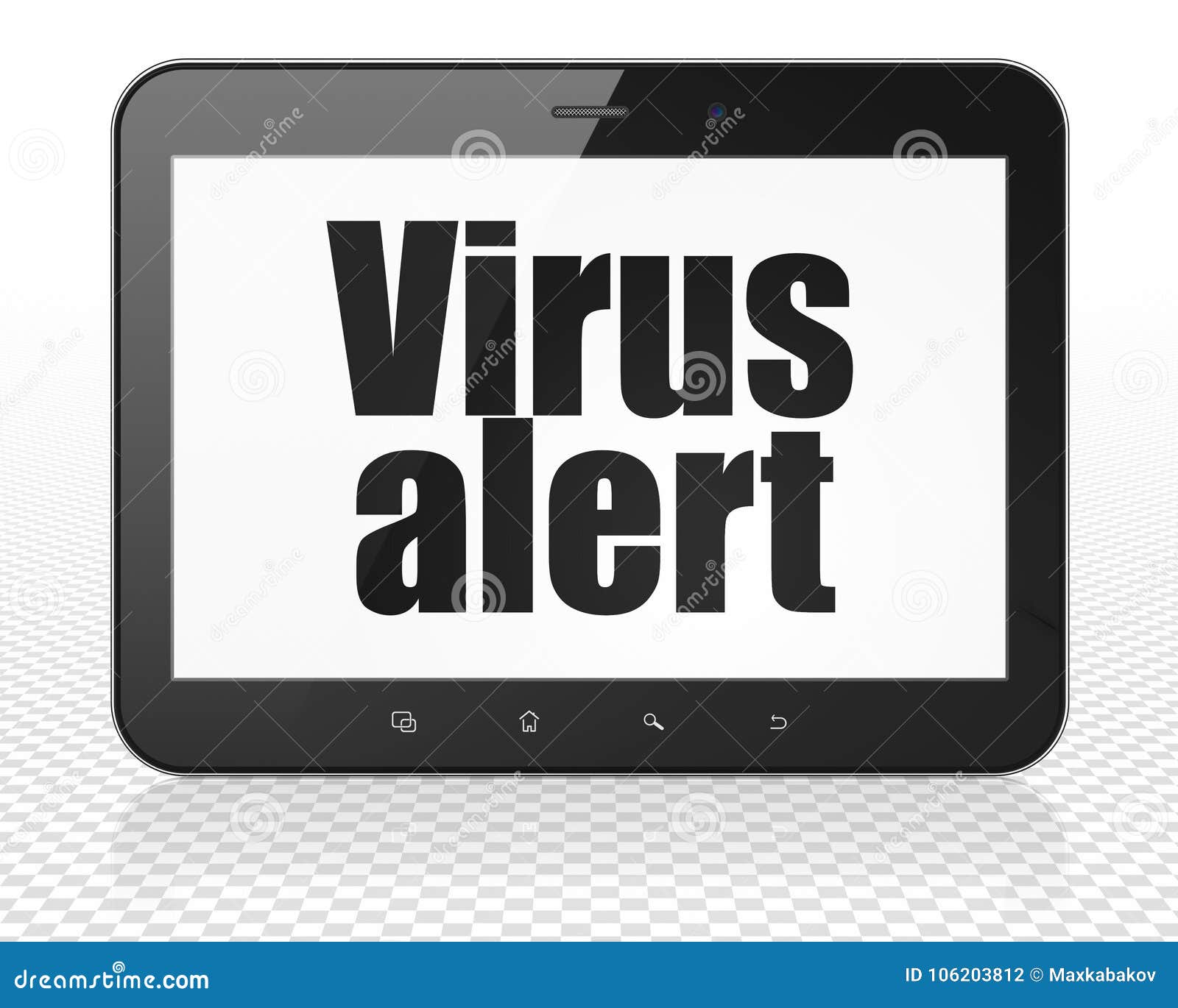 Security Concept: Tablet Pc Computer with Virus Alert on Display Stock ...