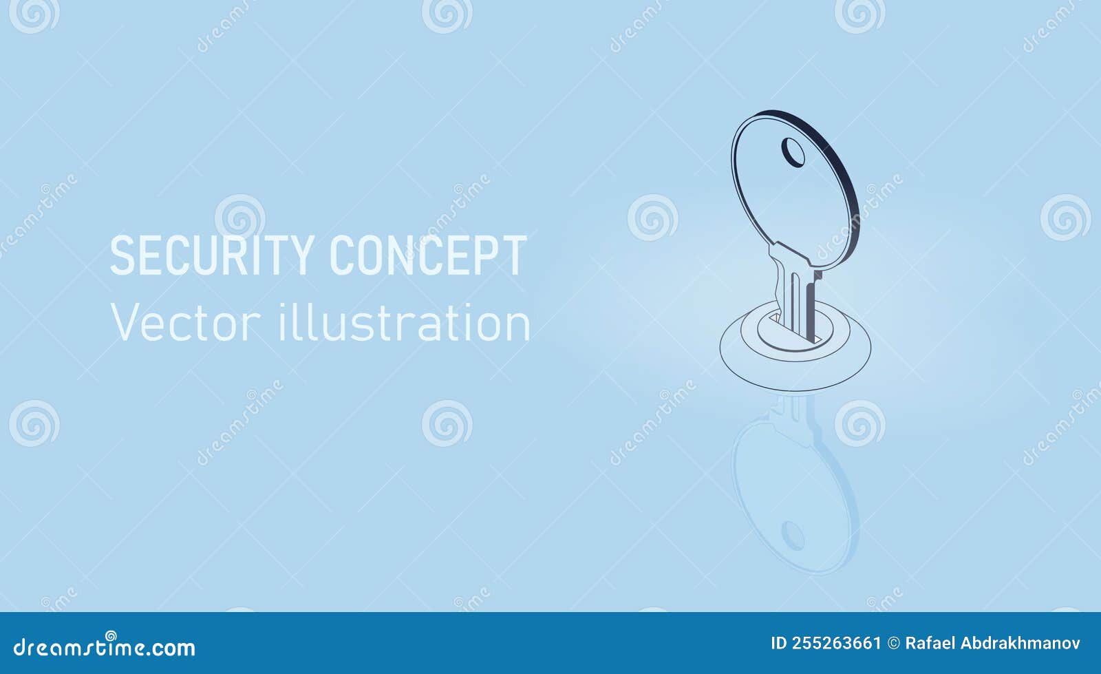 Security Concept Vector Illustration. Isometric Vector Key with ...
