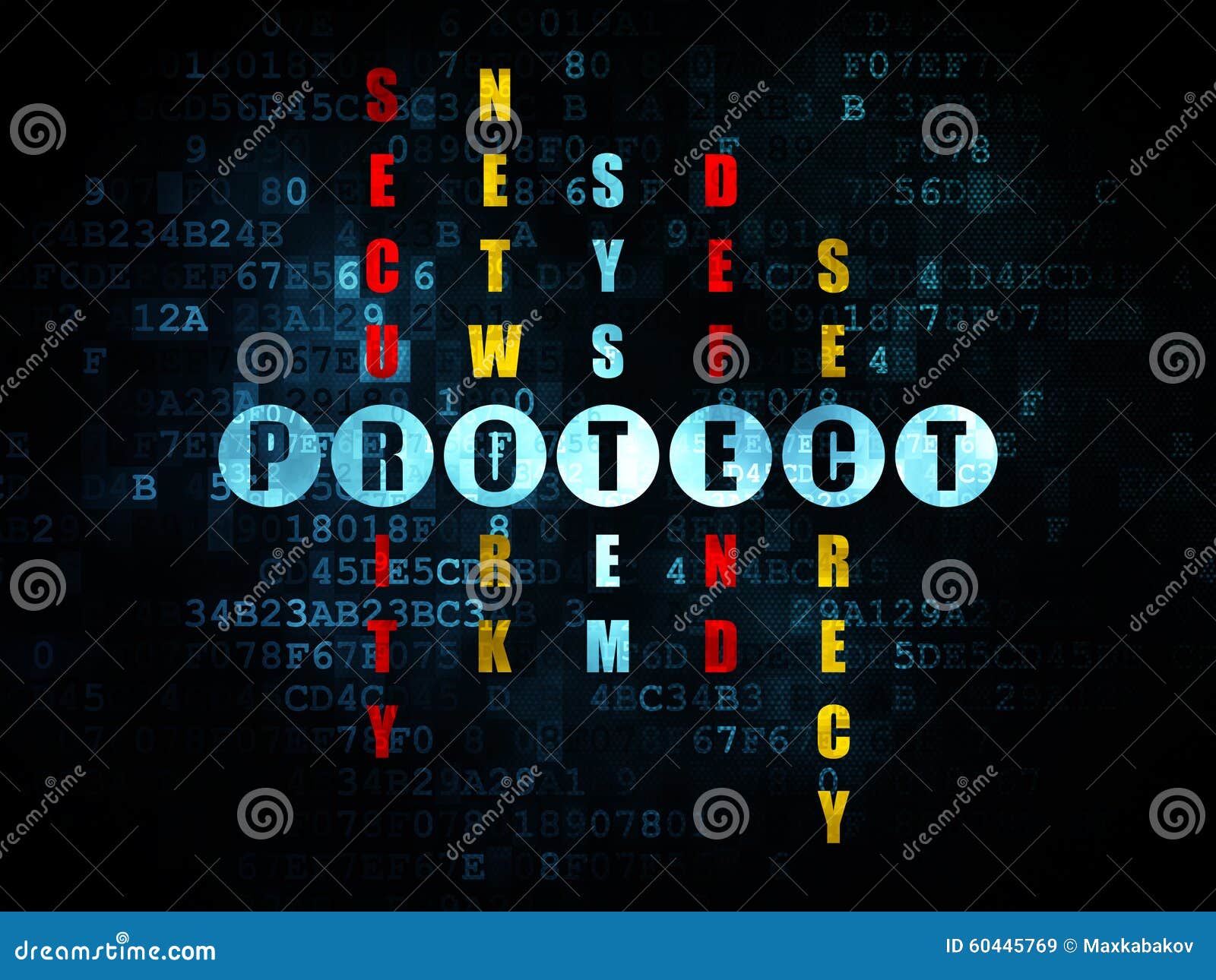 Security Concept: Word Protect in Solving Stock Image - Image of ...