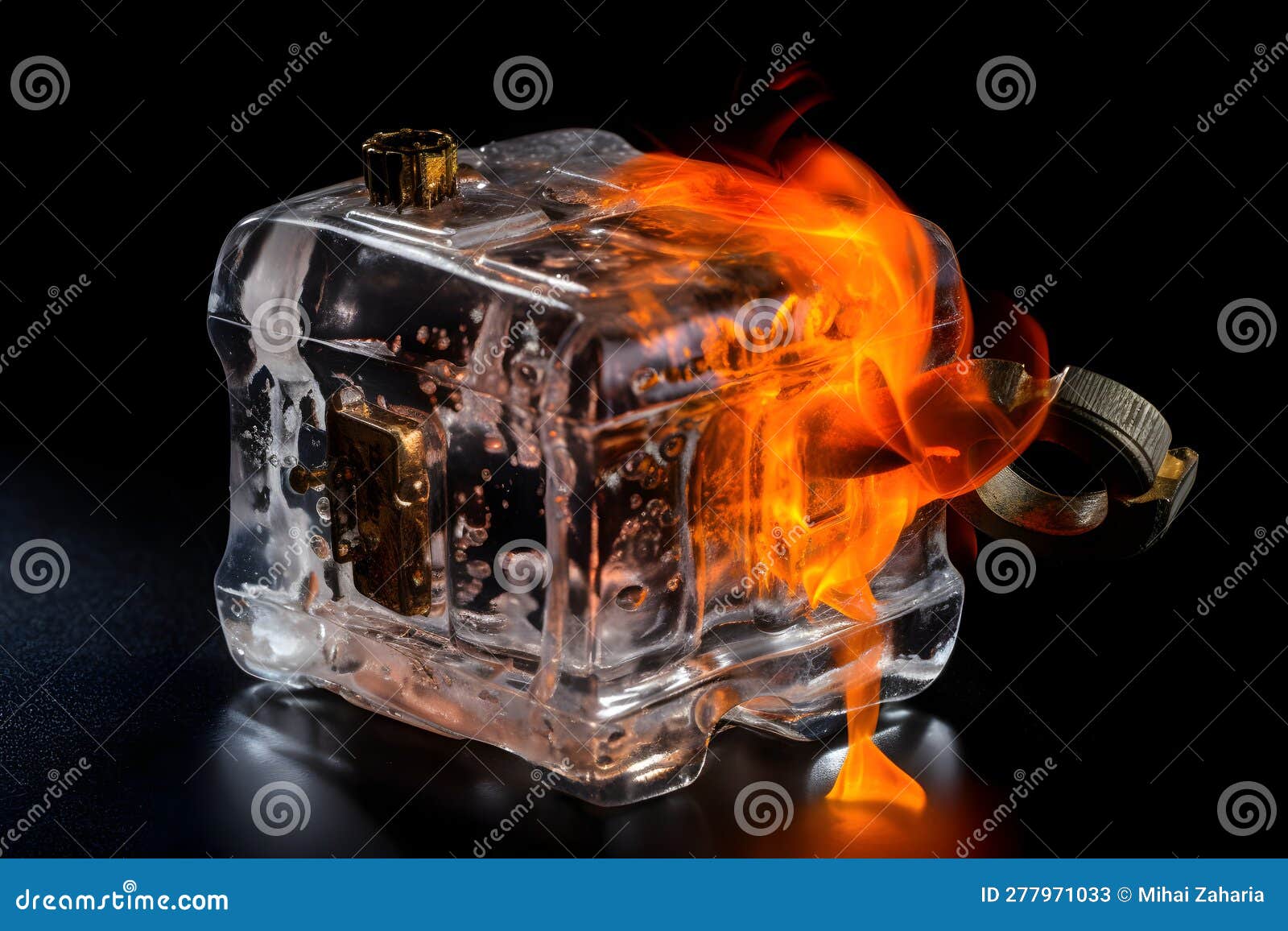 Security - Conceptual Illustration Depicting a Lock Made from Ice and a ...