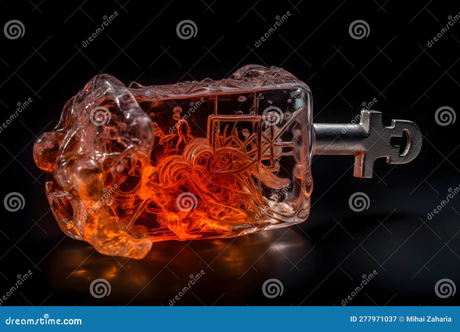 Security - Conceptual Illustration Depicting a Lock Made from Ice and a ...