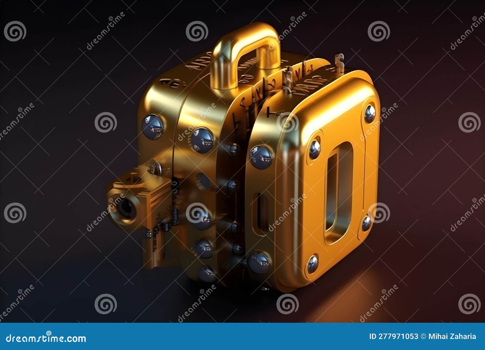 Security - Conceptual Illustration Depicting a Sturdy Lock Made from ...