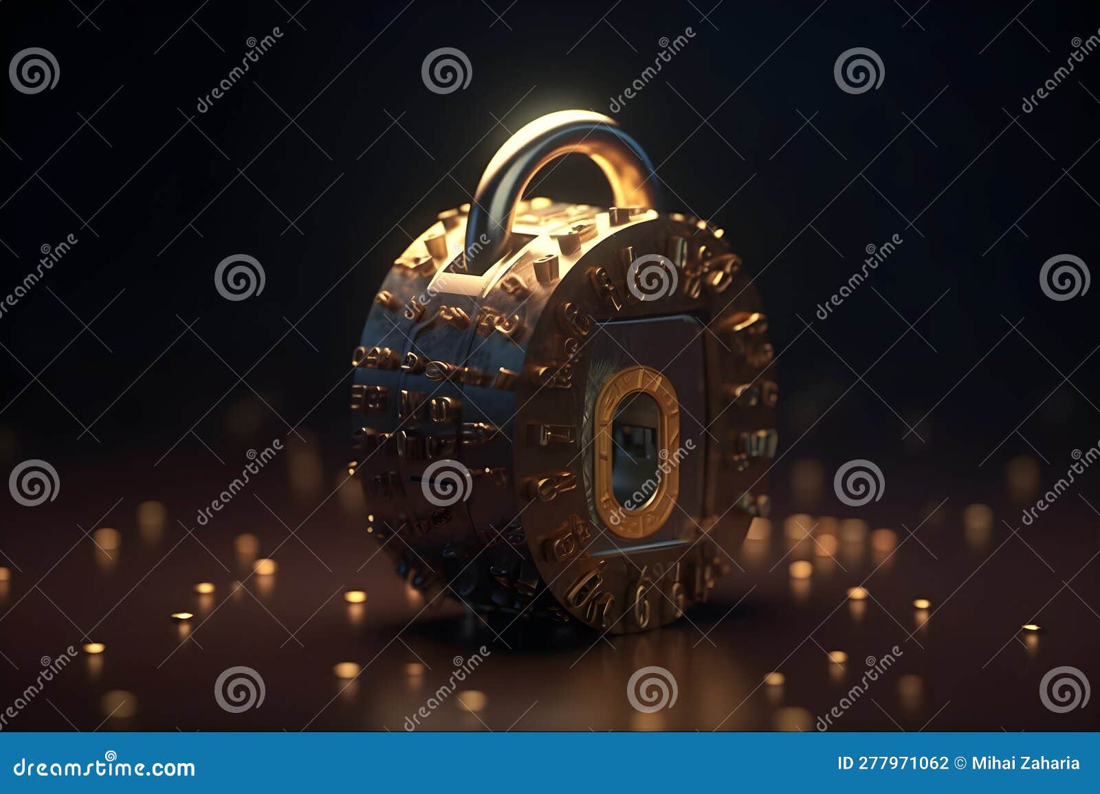 Security - Conceptual Illustration Depicting a Sturdy Lock Made from ...