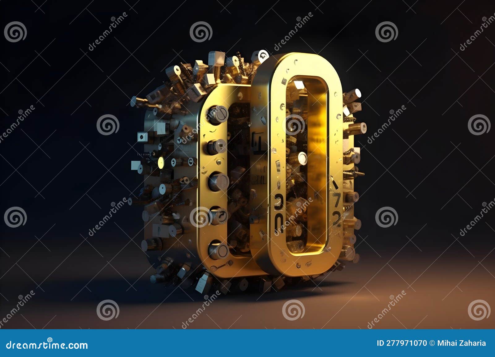 Security - Conceptual Illustration Depicting a Sturdy Lock Made from ...