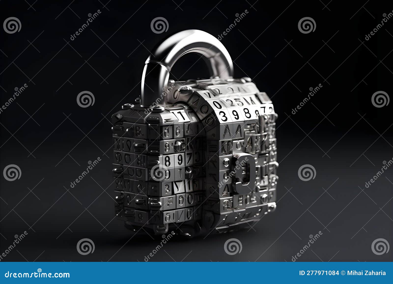 Security - Conceptual Illustration Depicting a Sturdy Lock Made from ...