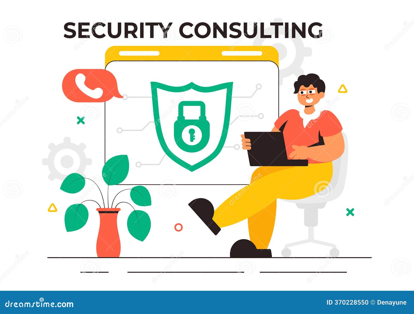 Security Consulting Illustration Featuring Information Technology And Ethical Hackers Conducting ...