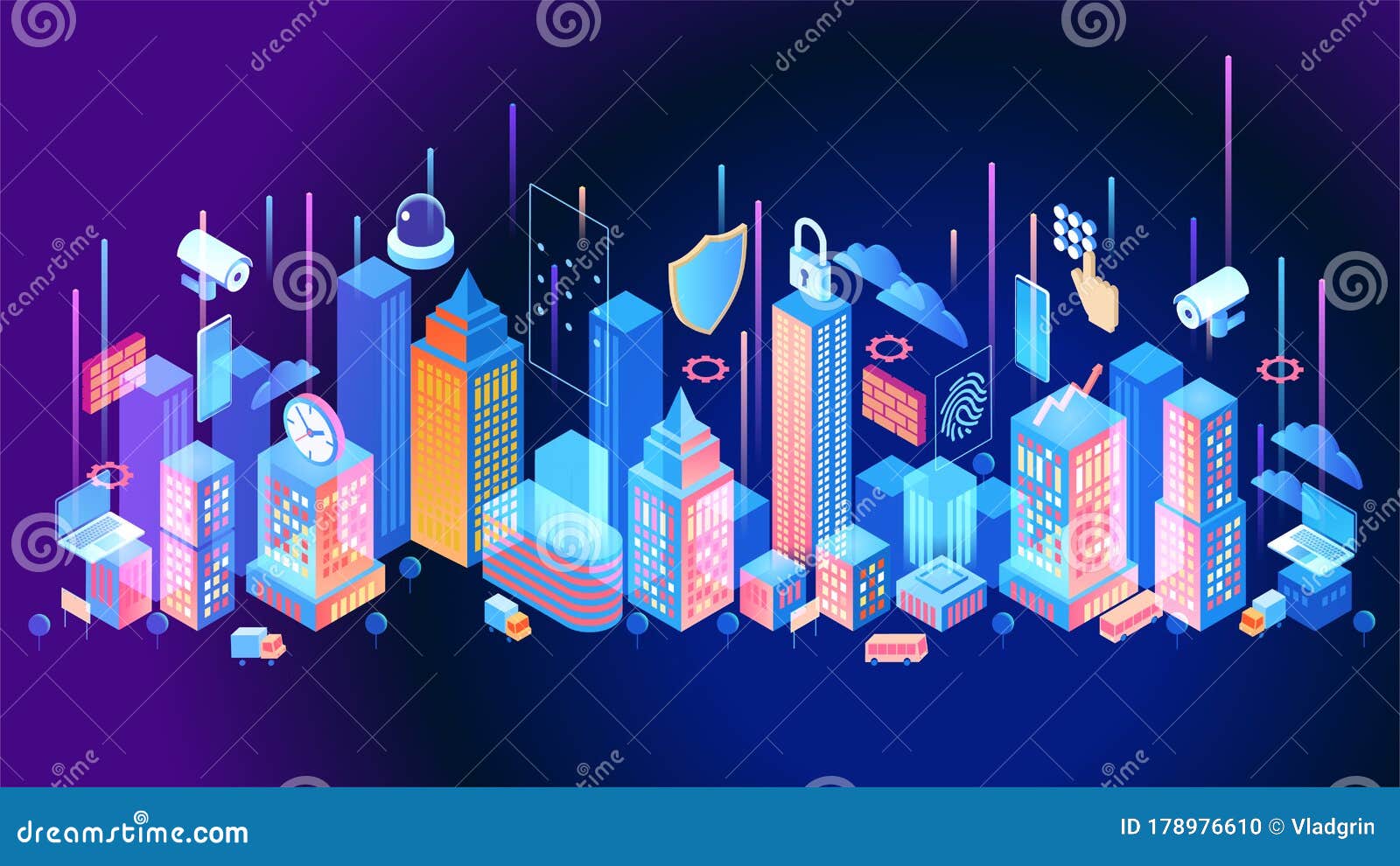 Security Control Concept Banner Stock Vector - Illustration of network ...