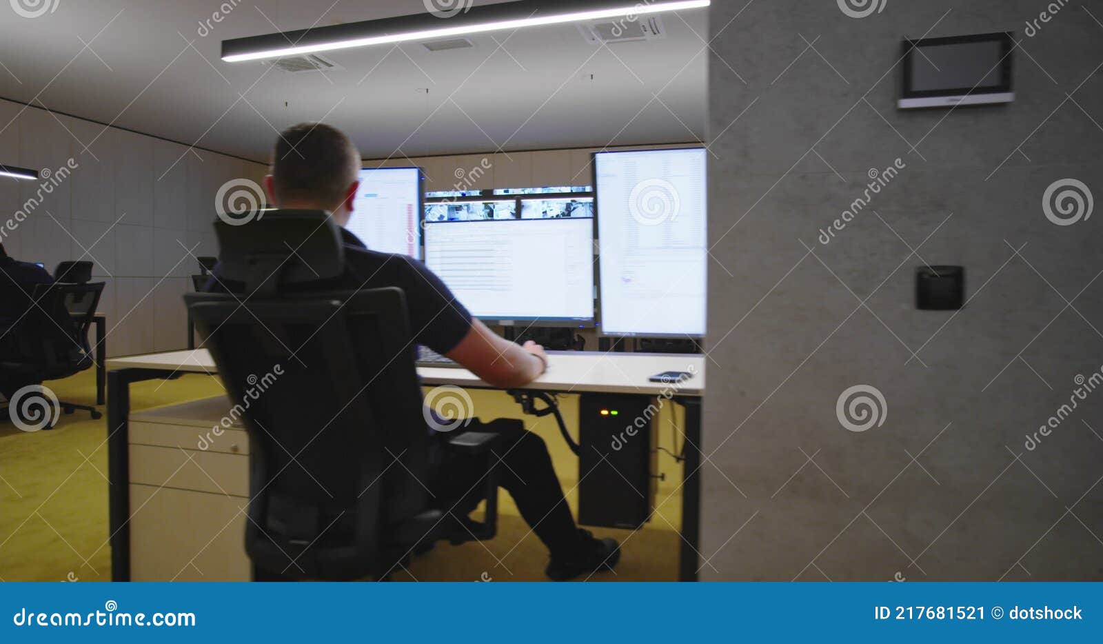 Security Control Room Operators at Work in High End Security ...