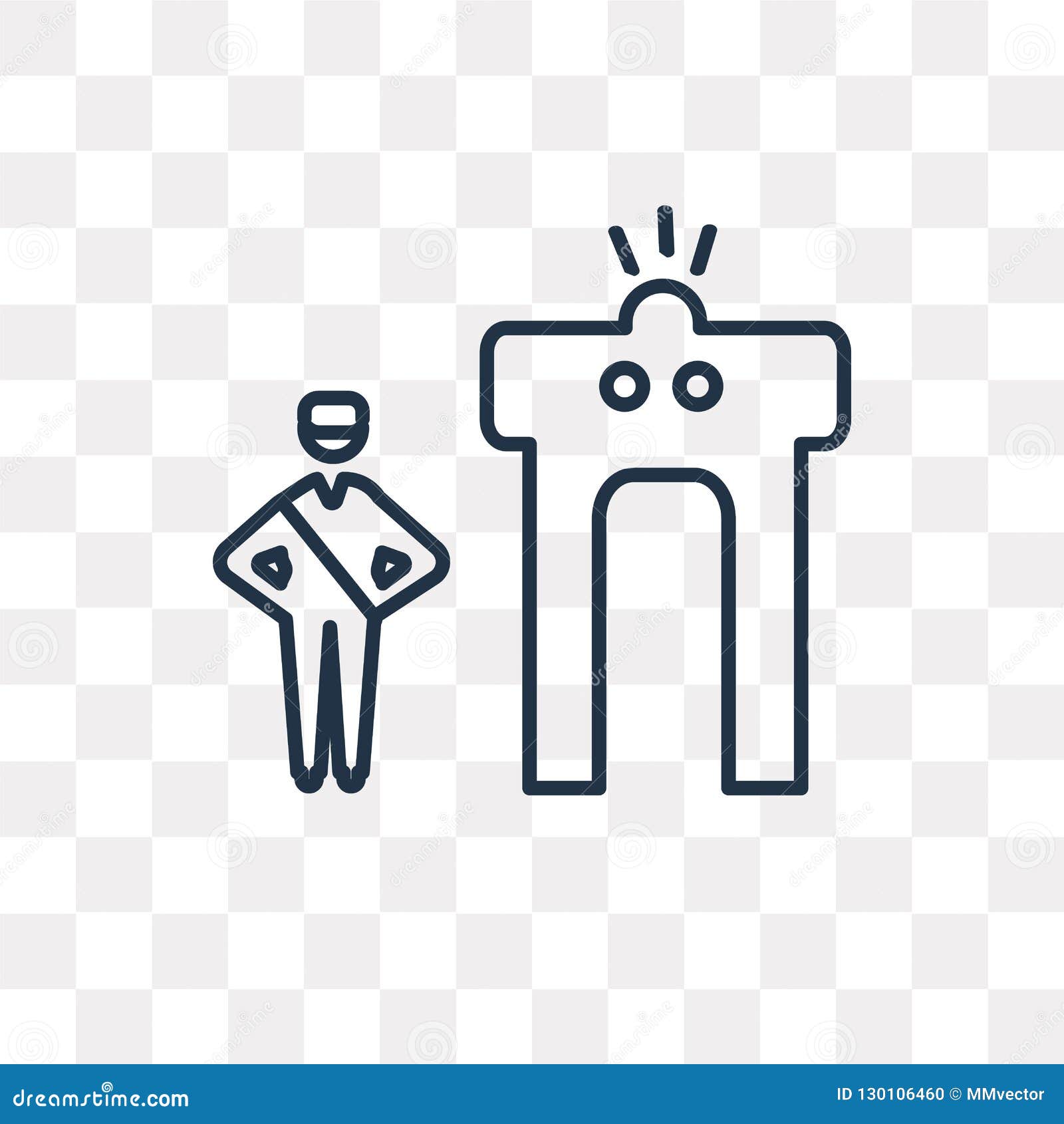 Security Control Vector Icon Isolated on Transparent Background, Linear ...