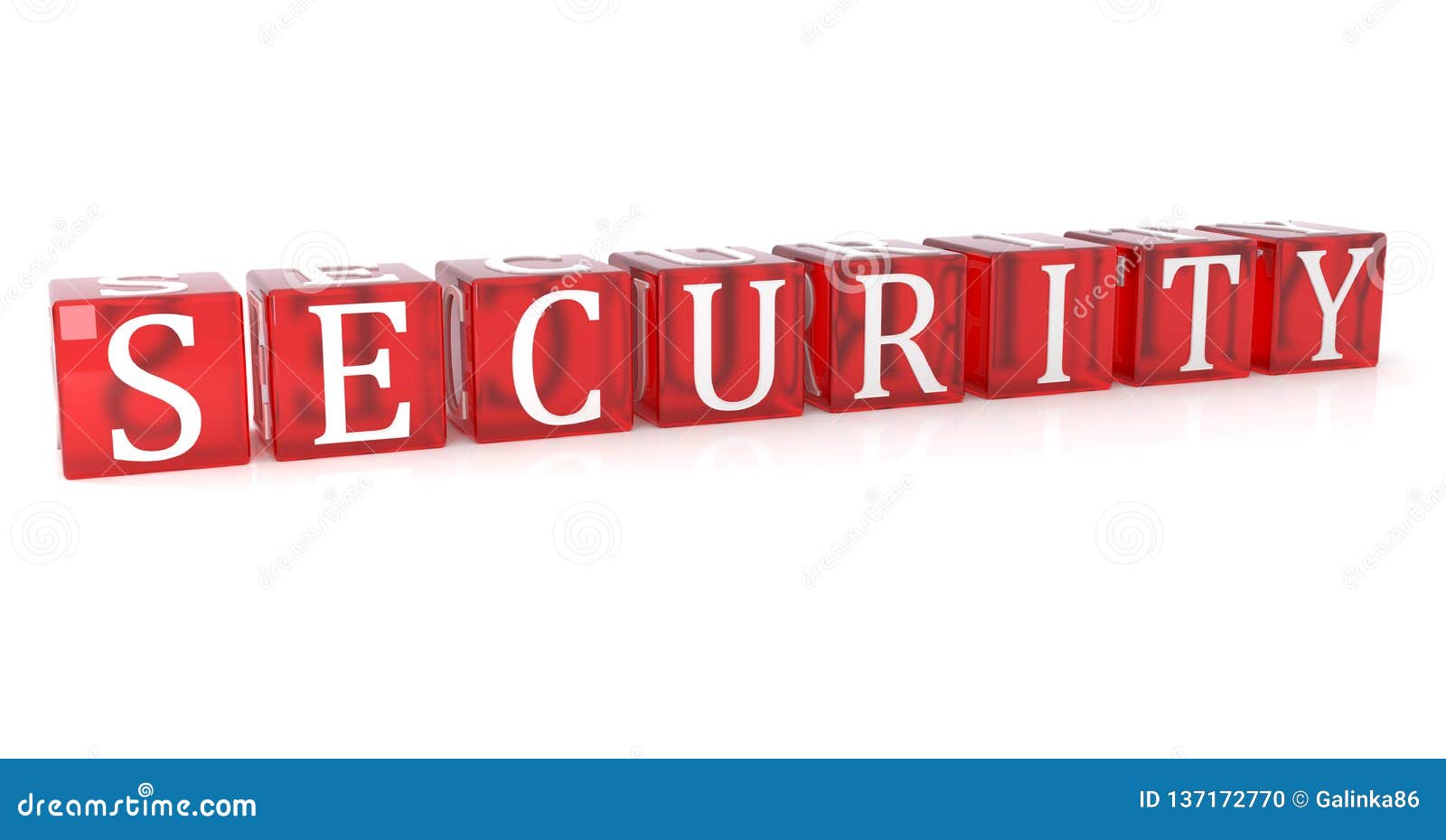Security Cube Text on White Background Stock Illustration ...