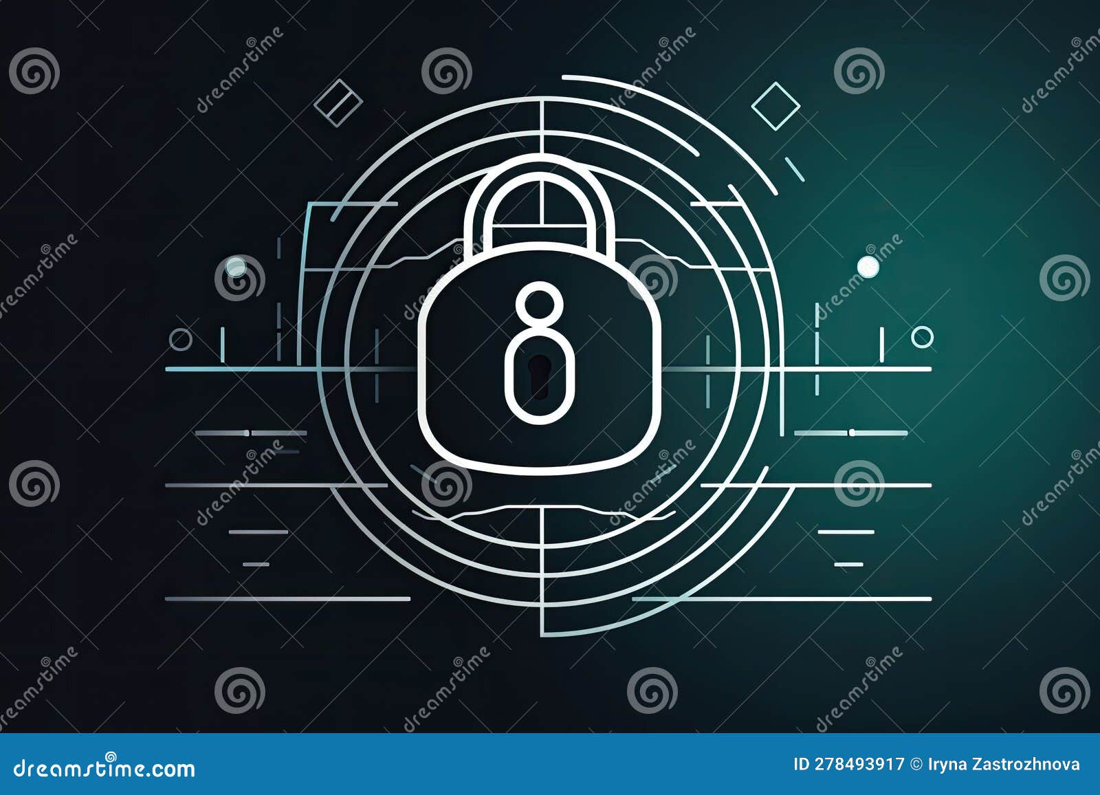 Security and Cybersecurity Concept Lock Symbol. Protection Against ...