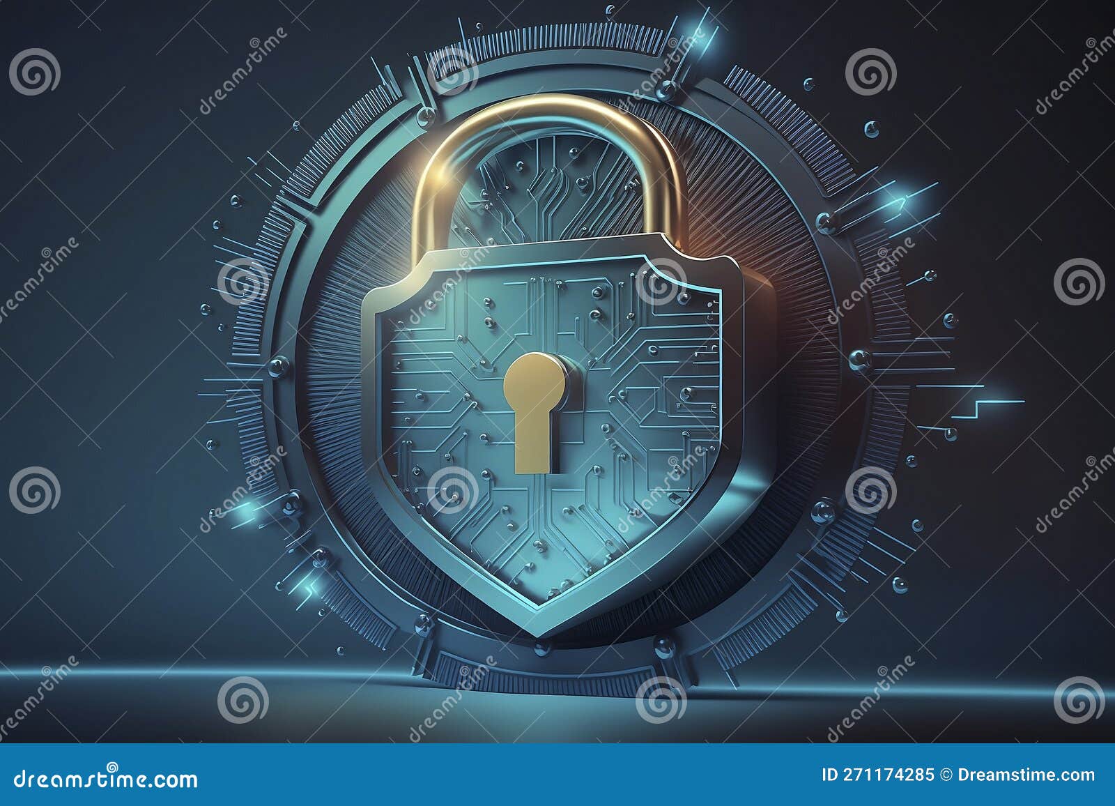 Security and Cybersecurity Concept Lock Symbol. Protection Against ...