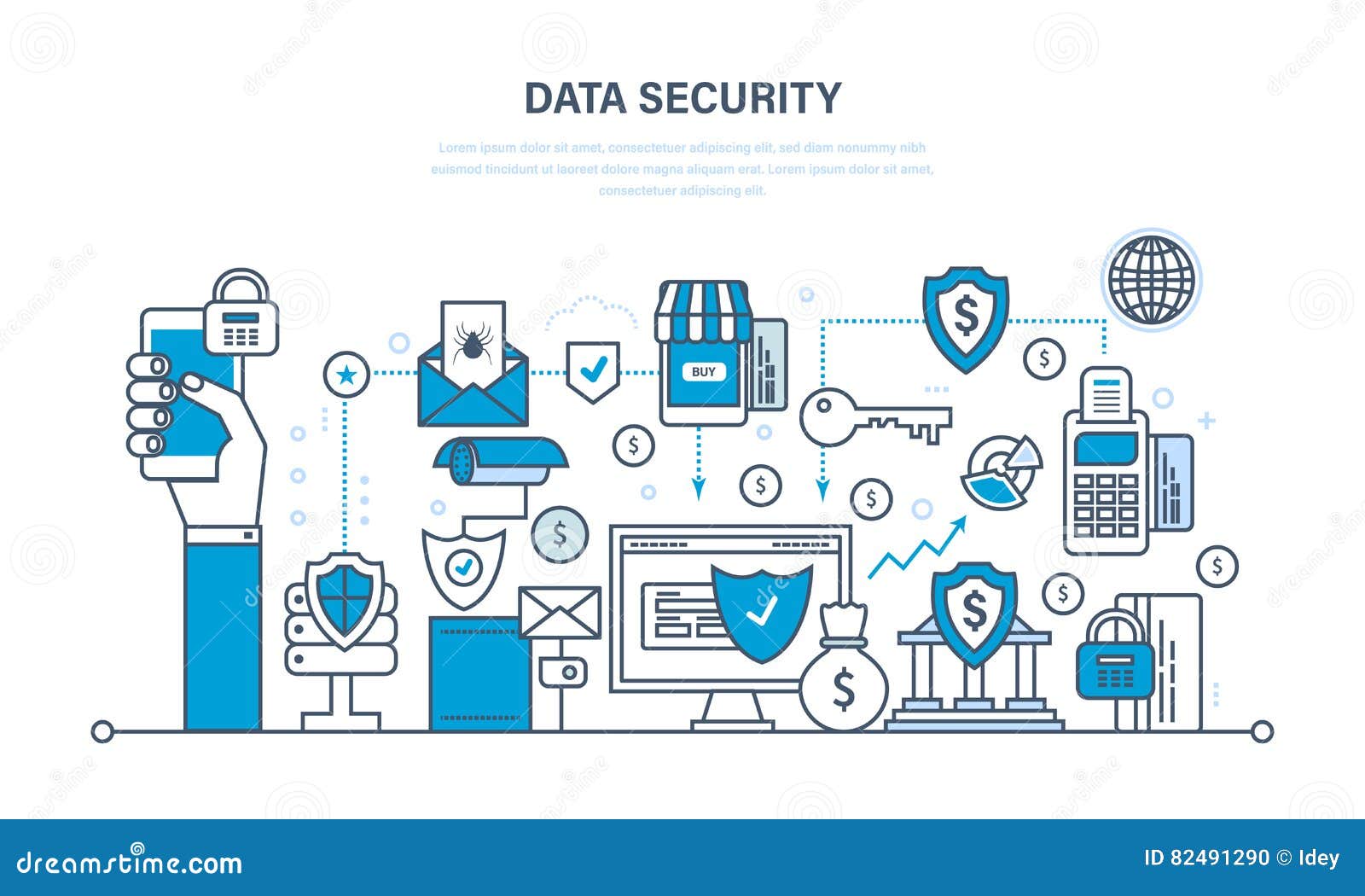 Security, Data Integrity, Deposits, Guarantee Stock Illustration ...