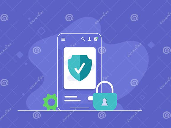 Security Data Safe Concept Flat Deign Stock Vector - Illustration of mobile, personal: 279020981