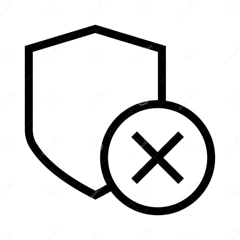 Security Delete Vector Line Icon Stock Vector - Illustration of ...