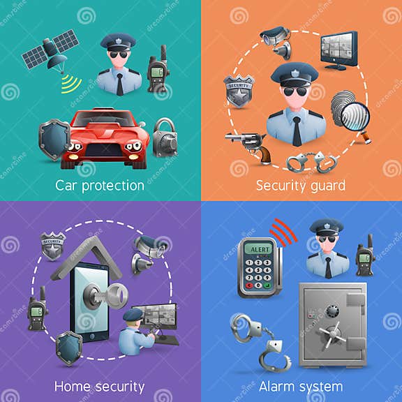 Security Design Concept Set Stock Vector - Illustration of operation ...