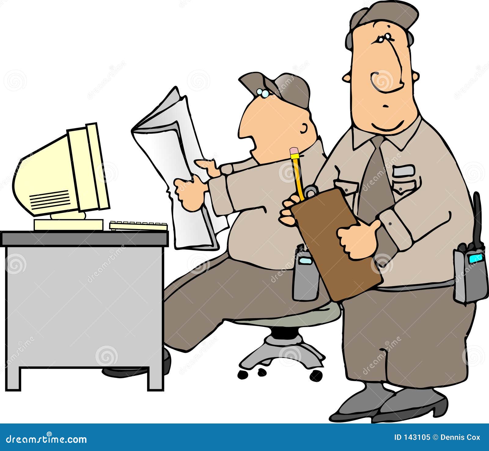 Security Desk stock illustration. Illustration of funny - 143105