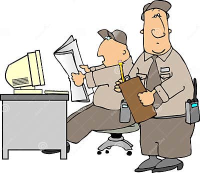 Security Desk stock illustration. Illustration of funny - 143105