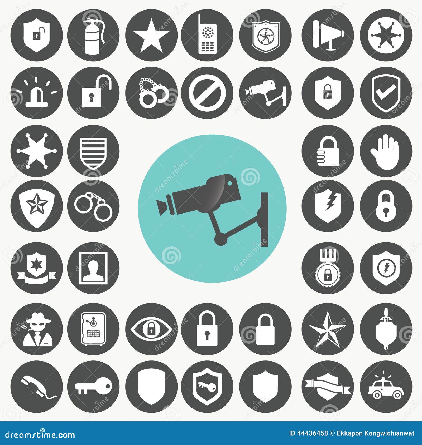 Security device icons set. stock illustration. Illustration of panel ...