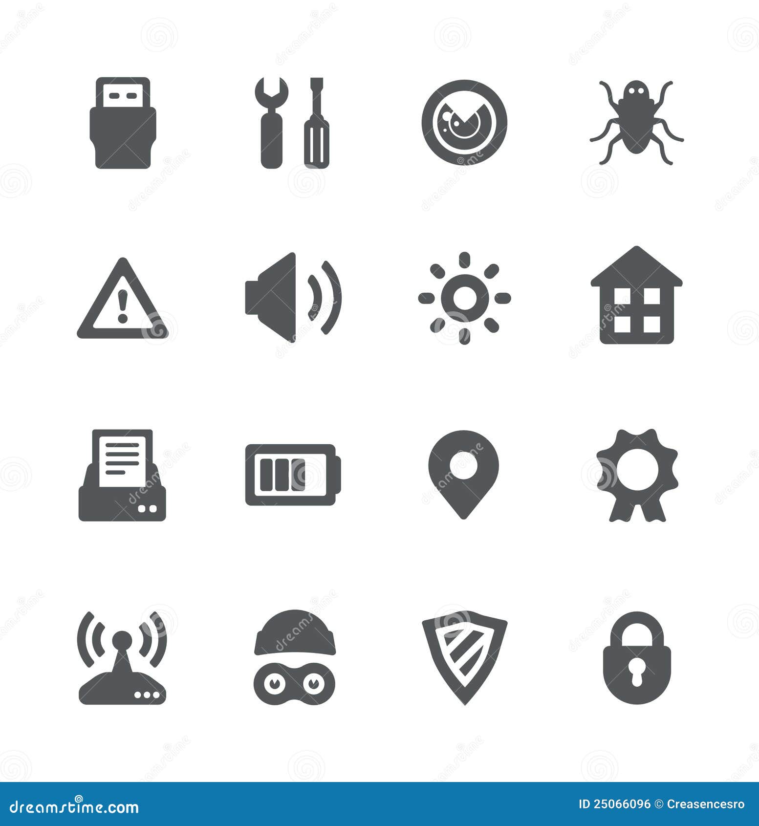 Security Device Simple Icons Stock Vector - Illustration of print, home ...