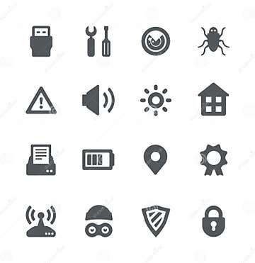Security Device Simple Icons Stock Vector - Illustration of print, home ...