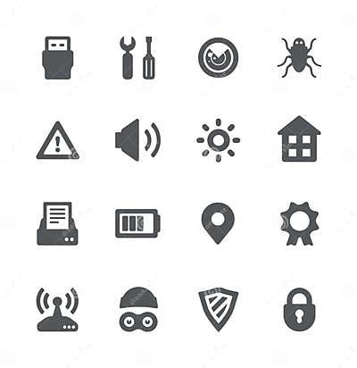 Security Device Simple Icons Stock Vector - Illustration of print, home ...