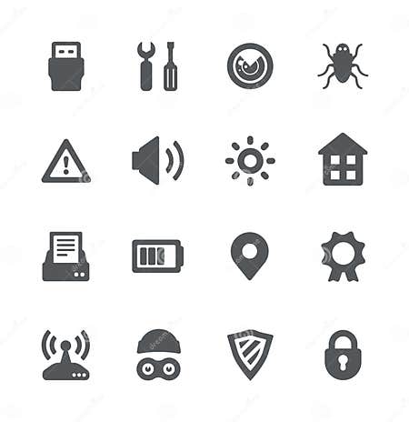 Security Device Simple Icons Stock Vector - Illustration of print, home ...