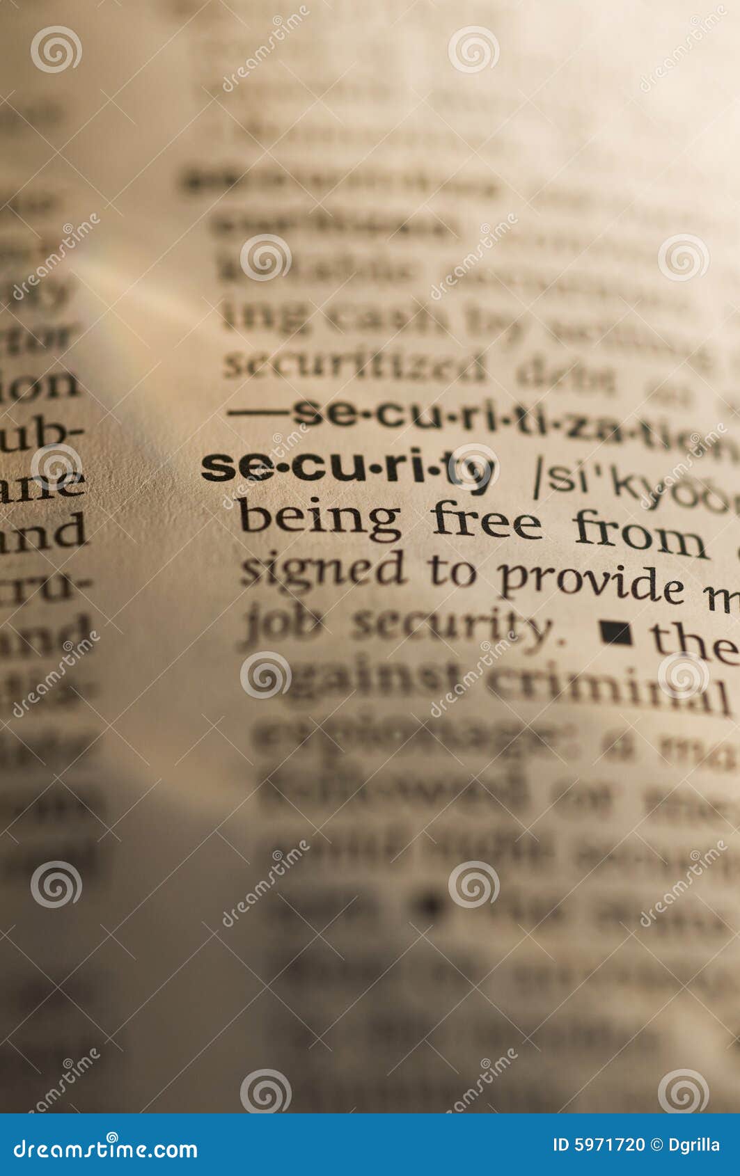 Security in dictionary stock photo. Image of blurred, highlight - 5971720