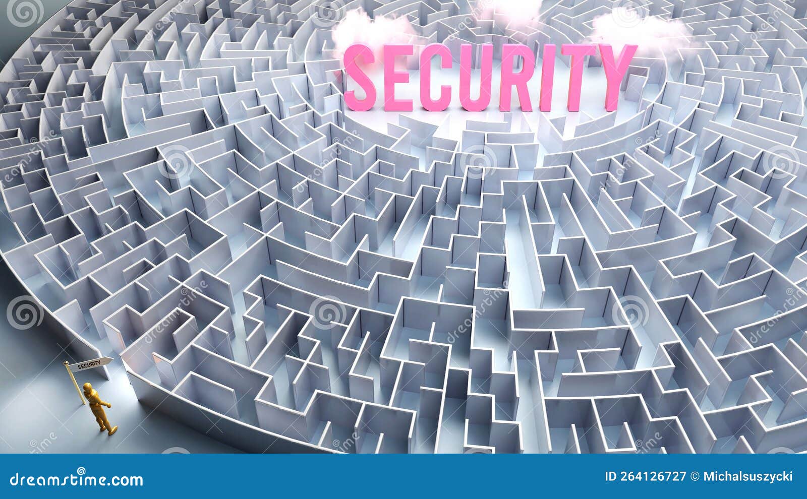 Security and a Difficult Path To it Stock Illustration - Illustration ...