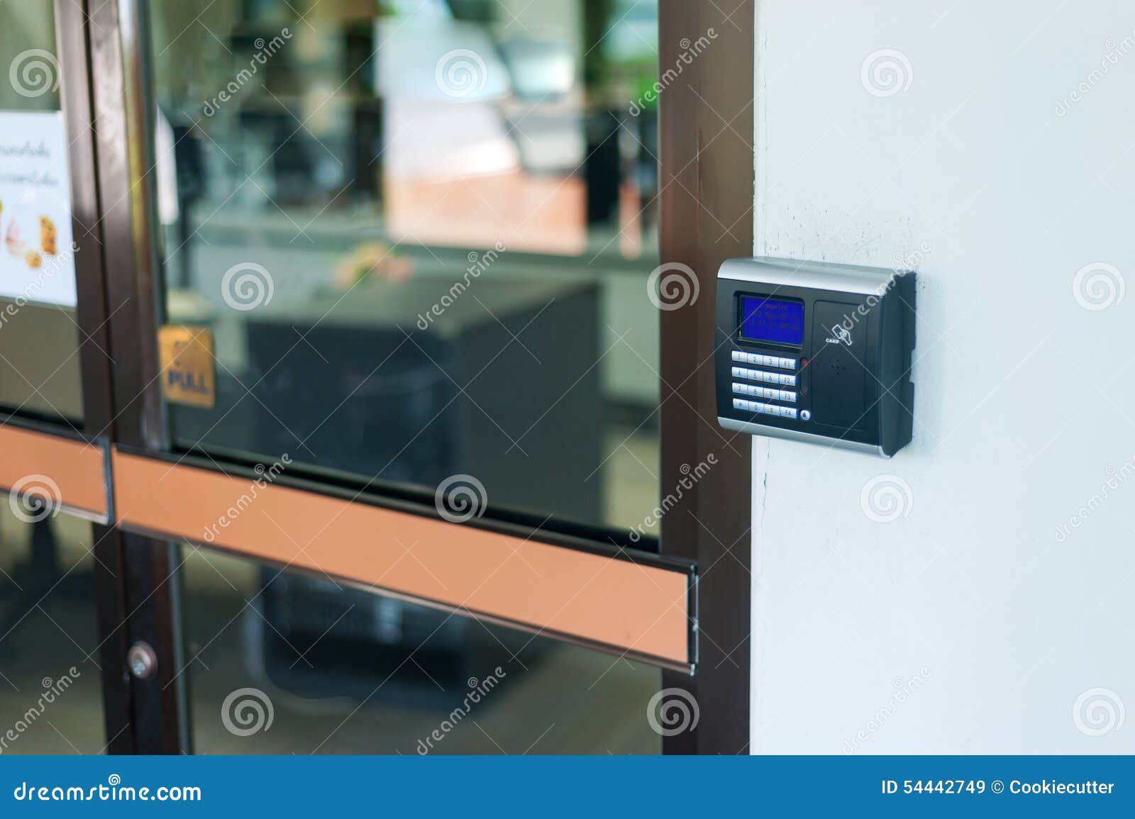 Security Door Card Scan in Soft Light Stock Image - Image of technology ...