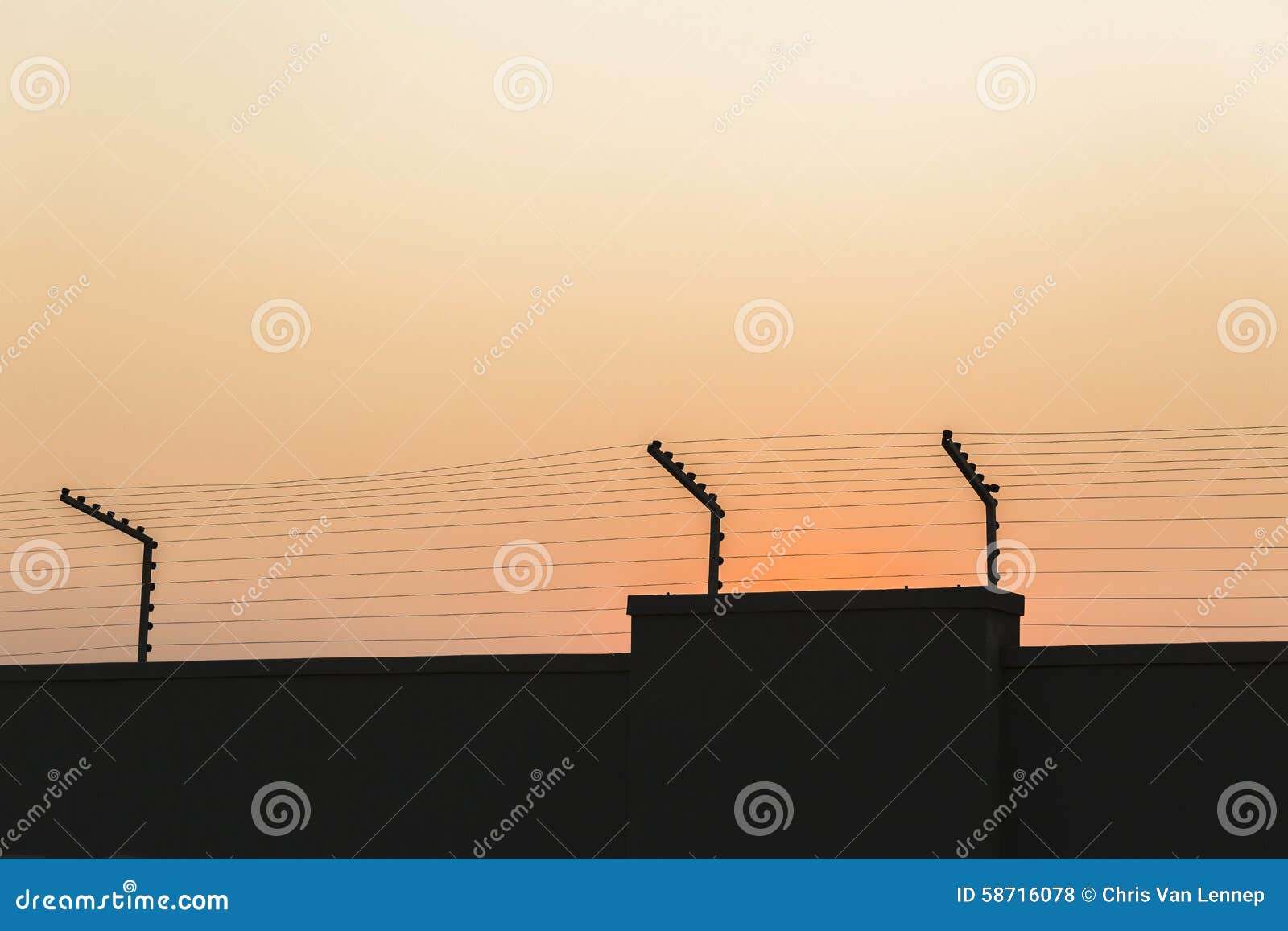 Security Electrified Wall stock photo. Image of property - 58716078