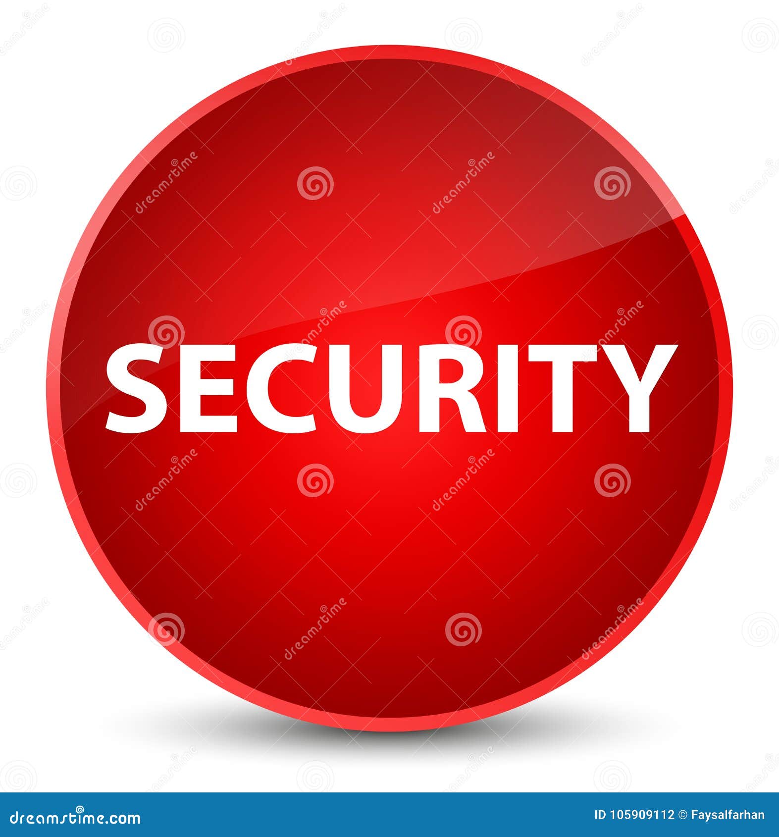 Security Elegant Red Round Button Stock Illustration - Illustration of ...