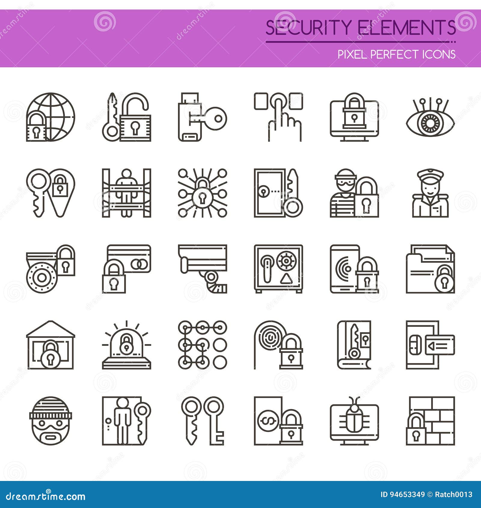 Security Elements stock vector. Illustration of icon - 94653349
