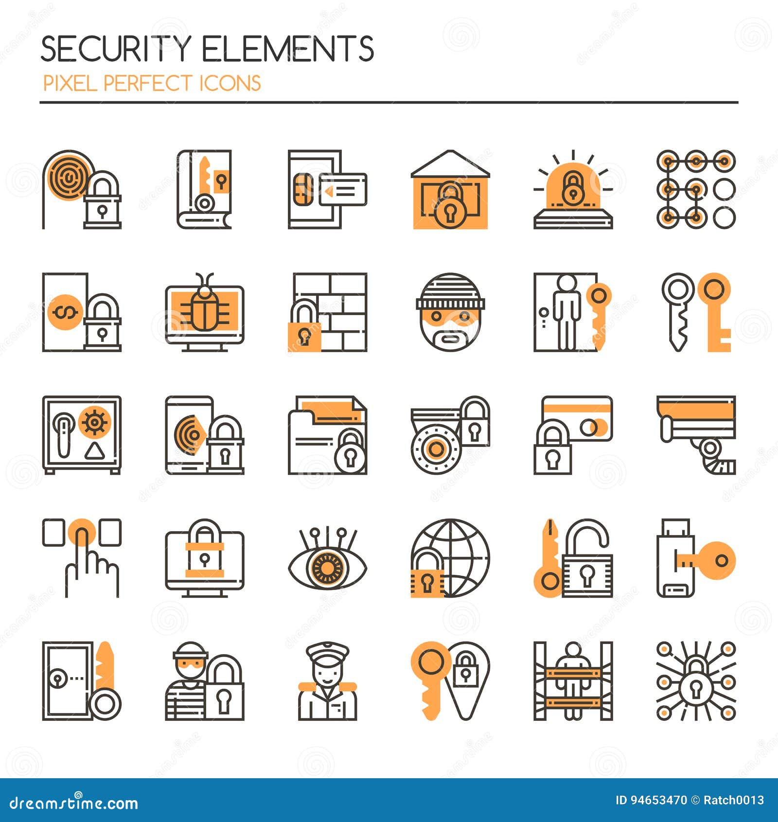 Security Elements stock vector. Illustration of cctv - 94653470