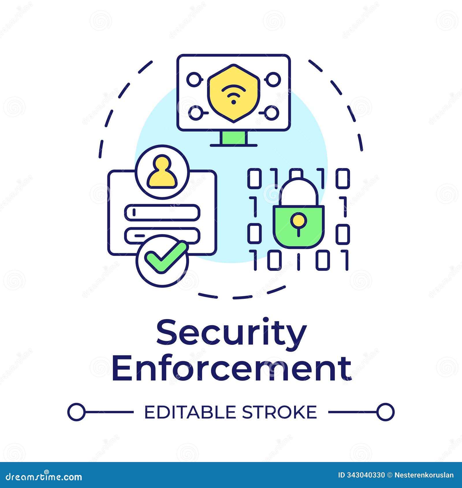 Security Enforcement Multi Color Concept Icon Stock Illustration ...