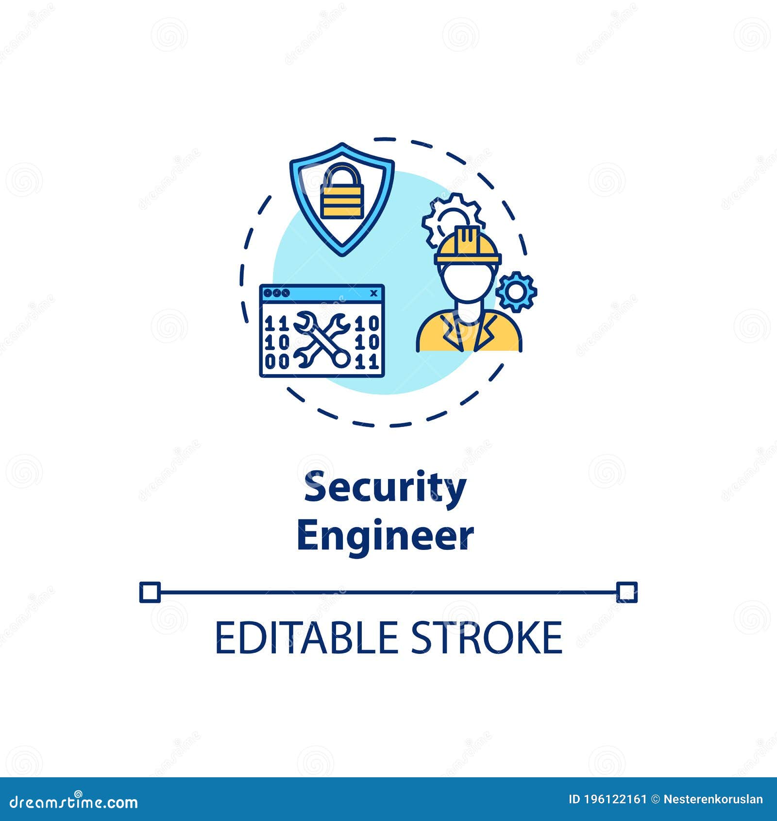 Security Engineer Concept Icon Stock Vector - Illustration of ...