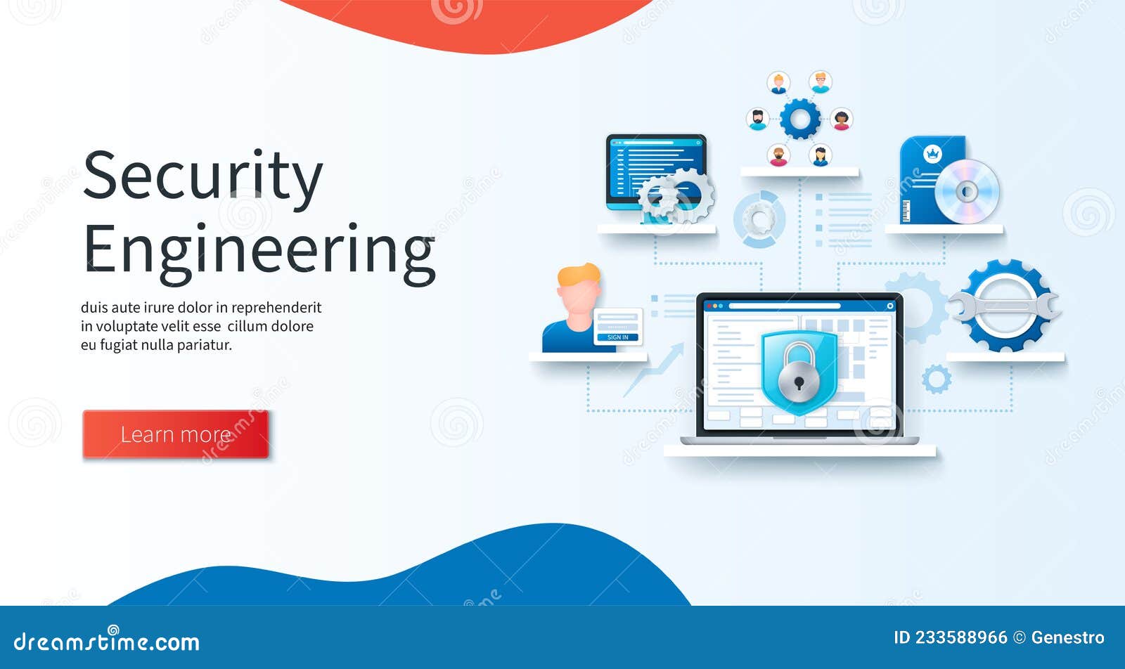 Security Engineering Illustrations in 3D Style Stock Vector ...