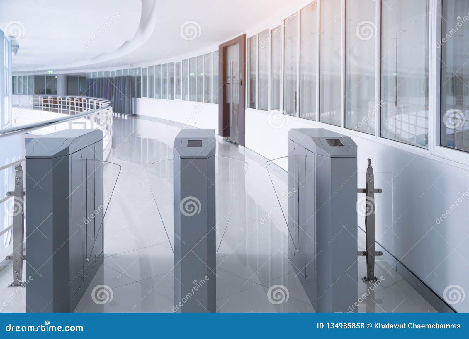 Security Entrance Gate Access System for Office Stock Photo - Image of ...