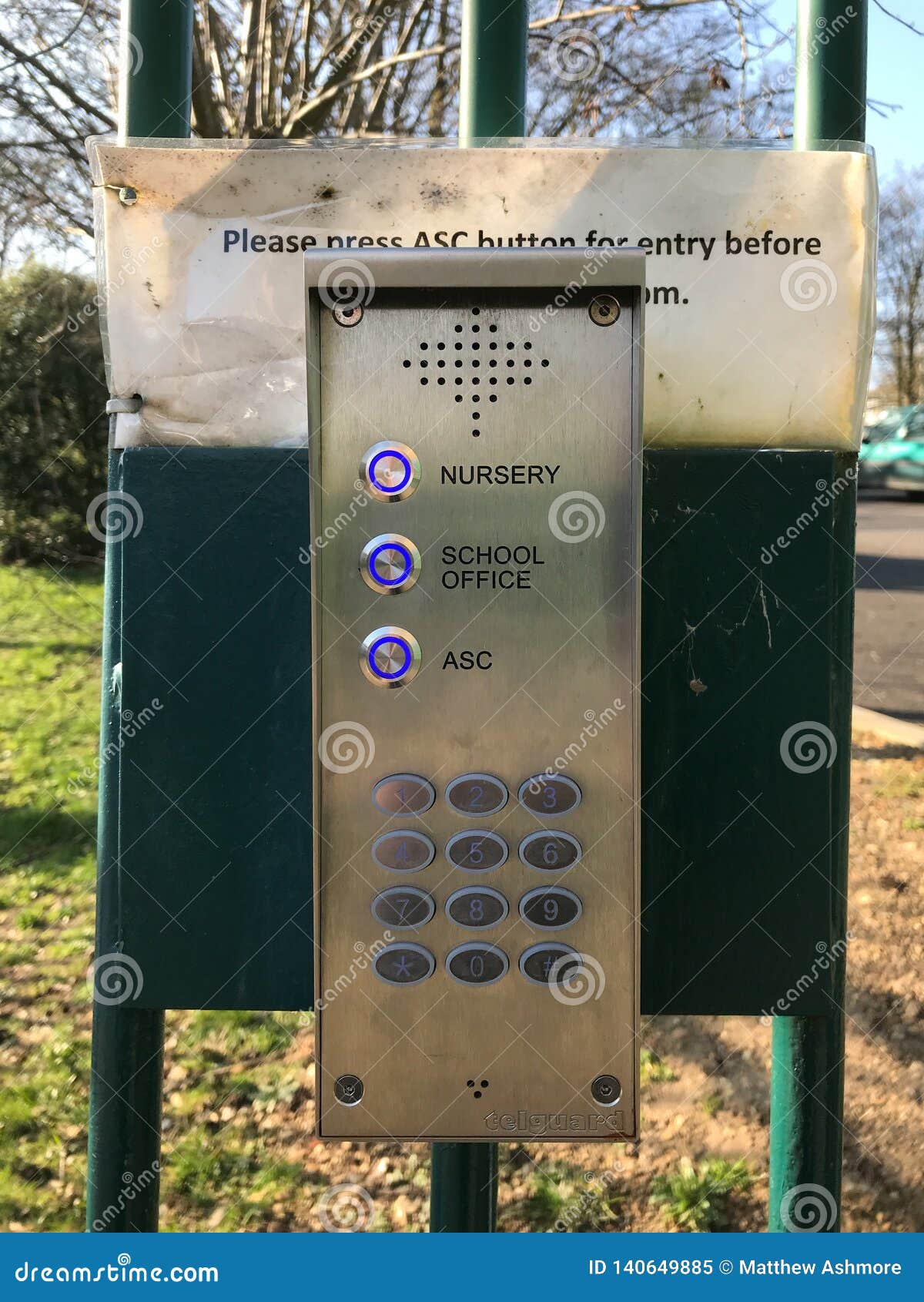 Security Entry System To Gain Access into a School Grounds Editorial ...