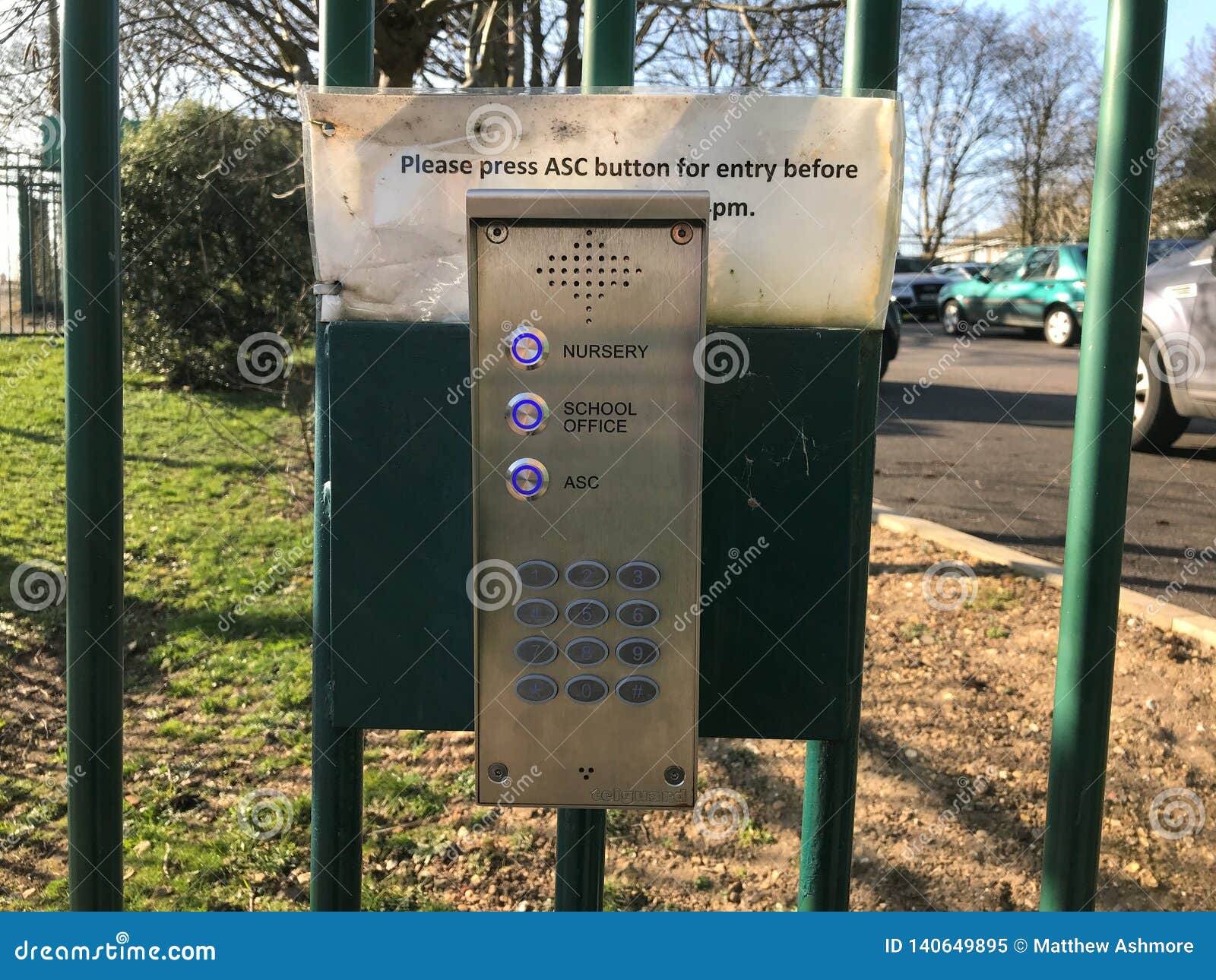 Security Entry System To Gain Access Into A School Grounds Editorial ...