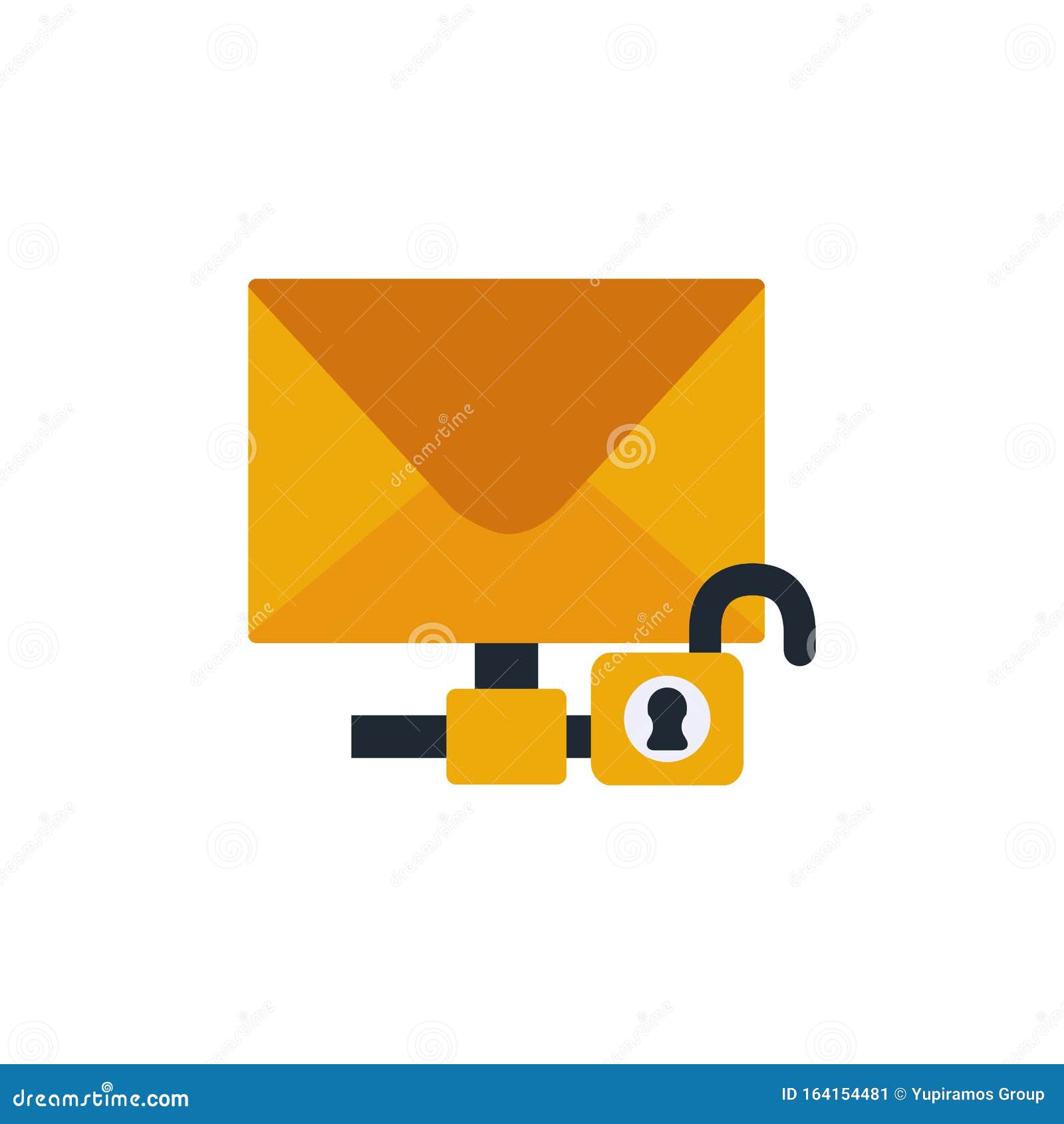 Security Envelope with Padlock Flat Style Stock Vector - Illustration ...