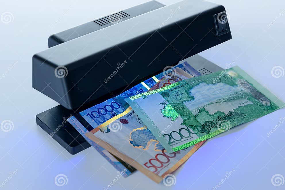 Security Features on Banknote in UV Light Protection Stock Photo ...